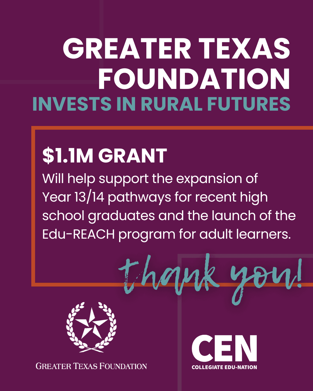 Greater Texas Foundation Grant - Collegiate Edu-Nation